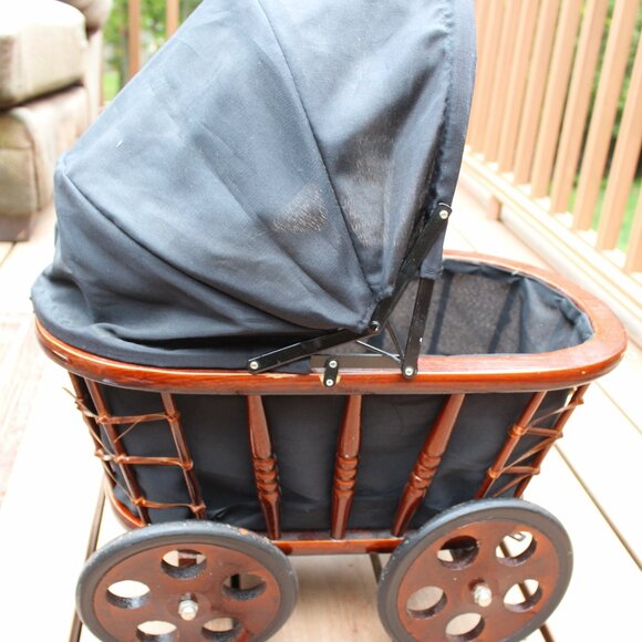 American Vintage | Other | Vintage Wood Baby Stroller Doll Photo Shoot ...